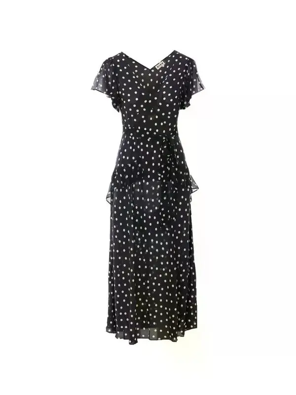 Rixo Evie Bohemia Polka Dot Silk Maxi Dress - Blue