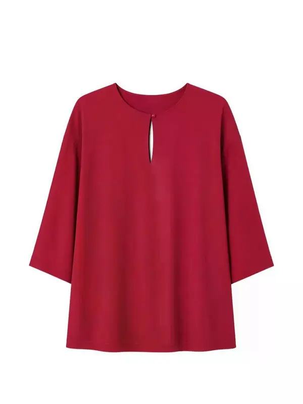 Max Mara Keyhole-detail T-shirt - Red