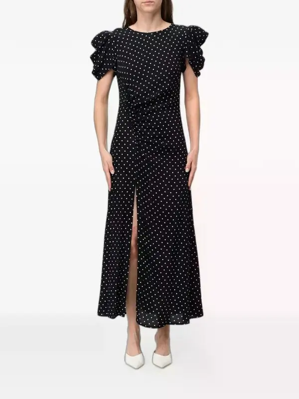 MAR DE MARGARITAS Polka-dot Ruched Maxi Dress