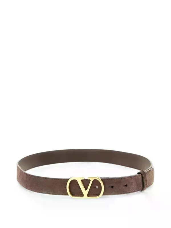 Valentino Garavani Vlogo Signature Suede Belt - Brown