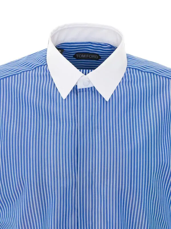 TOM FORD Striped Contrast-collar Shirt