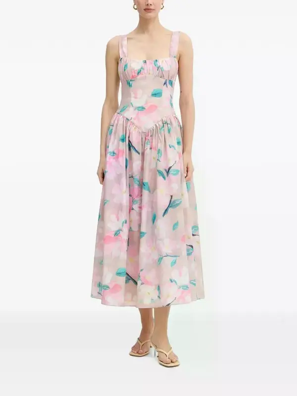 Bardot Cartia Floral-print Midi Dress - Pink