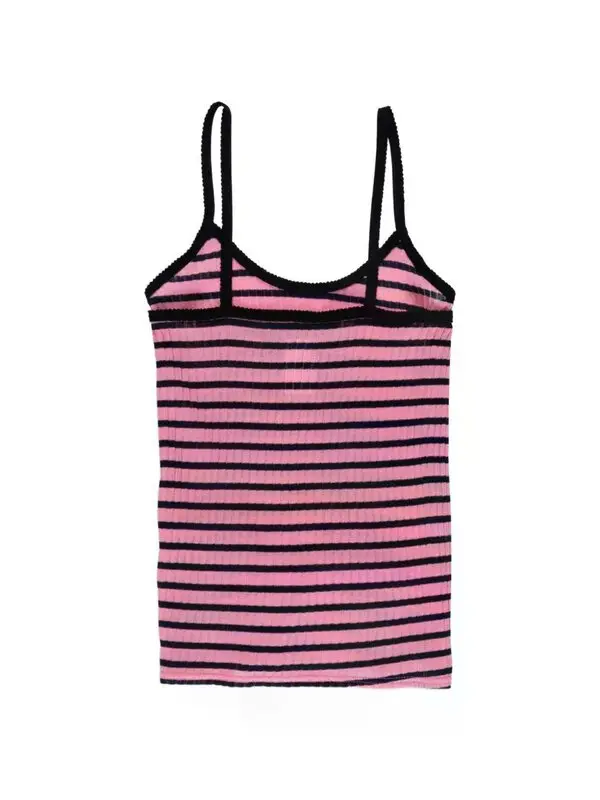 LA FETICHE Jade Striped Ribbed-knit Cami Top