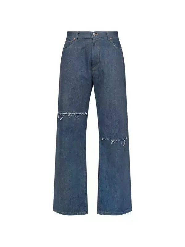 MAISON MARGIELA Wide-leg Jeans With Distressed Finish - Blue