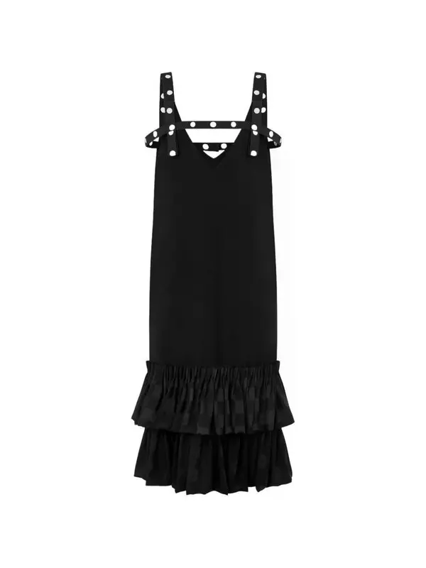 Moschino Polka-dot Ruffled Midi Dress