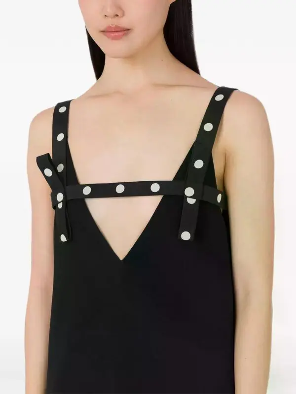 Moschino Polka-dot Ruffled Midi Dress