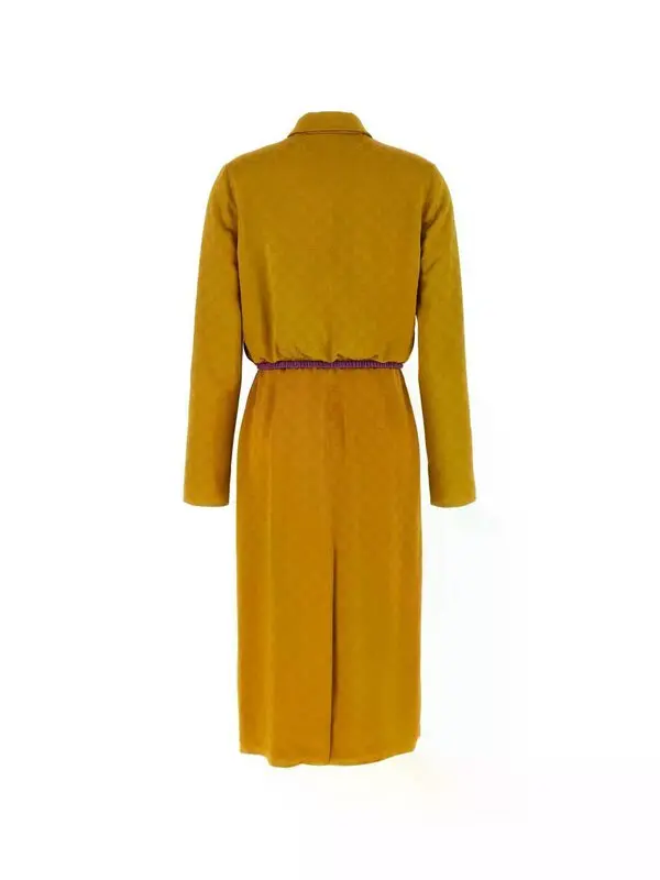 Gucci Gg Jacquard Belted Dress