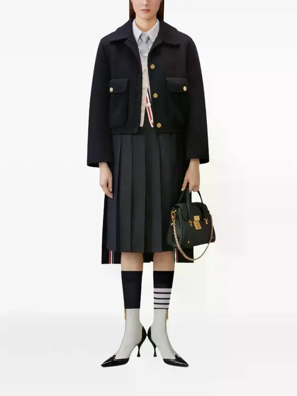 Thom Browne Argyle Pattern Cardigan - White