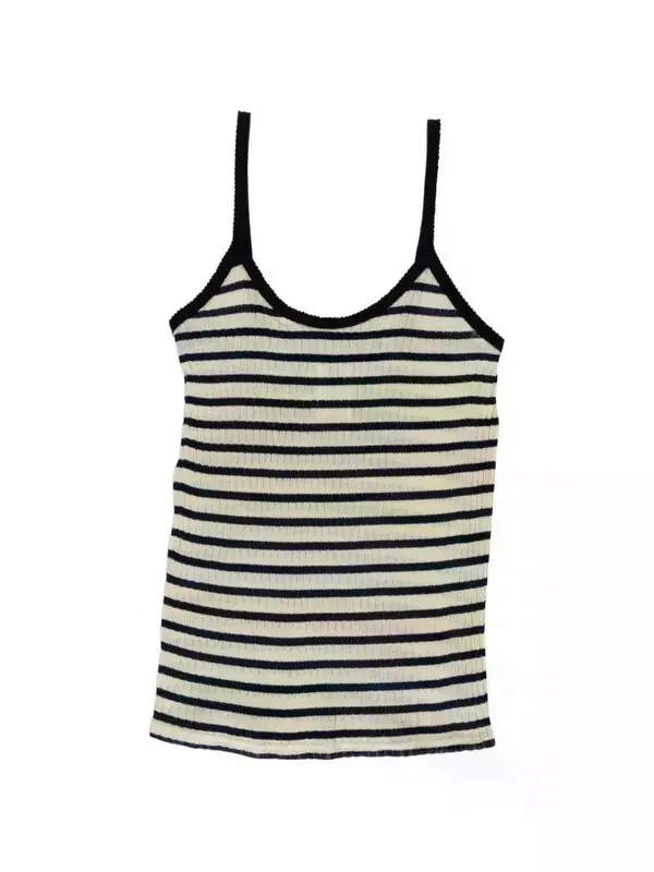 LA FETICHE Striped Ribbed Cami Top - Neutrals