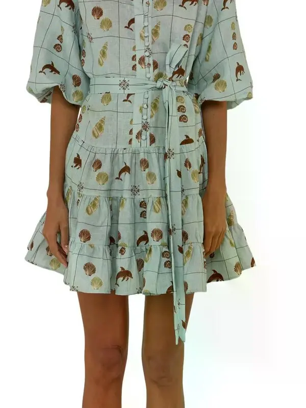 PALM. NOOSA Ruba Shell-print Mini Dress