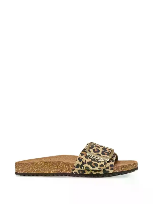 Geox Brionia R Leopard-print Buckle Slides