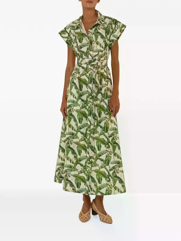 PALM. NOOSA Siren Palm-leaf Midi Dress