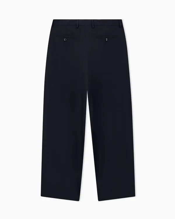 Giorgio Armani Trouser Oversized In Virgin Wool Crepe