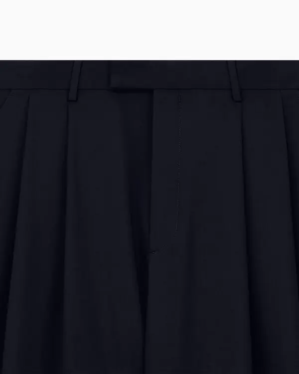 Giorgio Armani Trouser Oversized In Virgin Wool Crepe