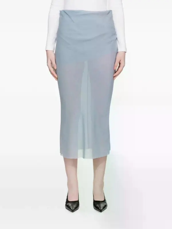 RIER Bias-draped Midi Skirt - Blue