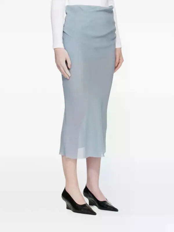 RIER Bias-draped Midi Skirt - Blue