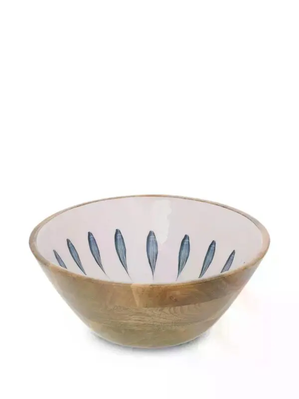 J-LINE Fish-print Wooden Bowl