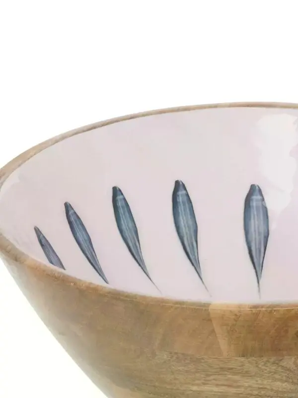 J-LINE Fish-print Wooden Bowl - Brown