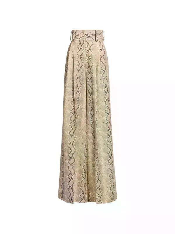 Elie Saab Python-print Virgin-wool Trousers