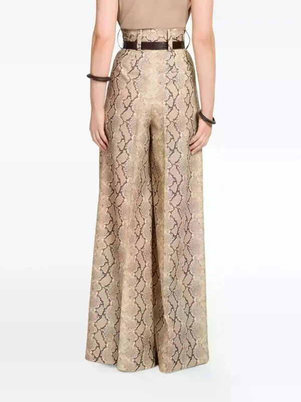 Elie Saab Python-print Virgin-wool Trousers