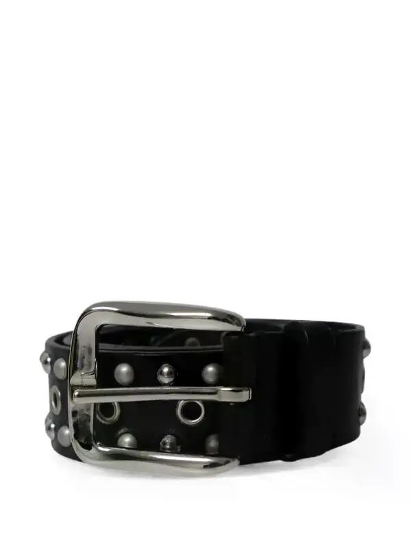 ISABEL MARANT VINTAGE Embellished Leather Belt - Black