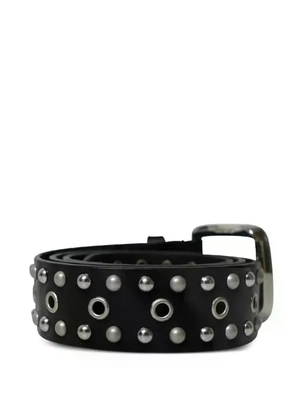 ISABEL MARANT VINTAGE Embellished Leather Belt - Black