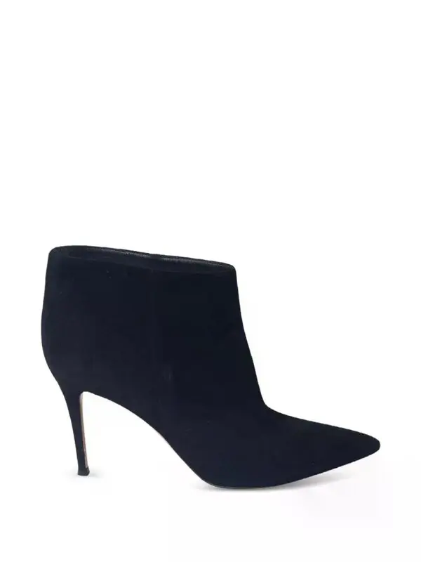 GIANVITO ROSSI Suede Pointed-toe Stiletto Ankle Boots - Black