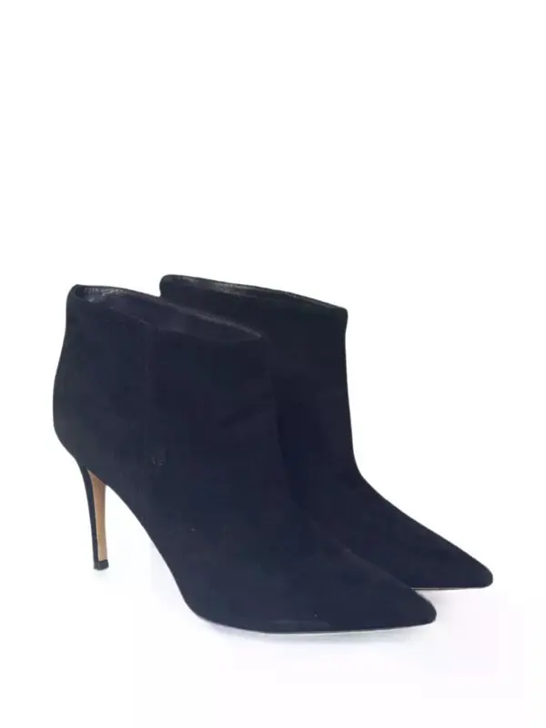 GIANVITO ROSSI Suede Pointed-toe Stiletto Ankle Boots - Black