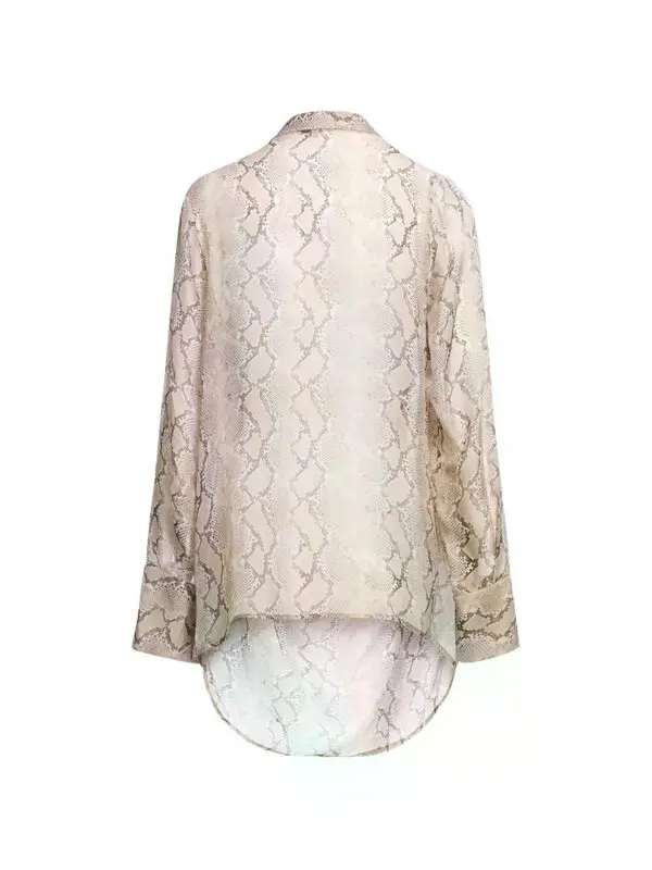 Elie Saab Python-print Draped Blouse