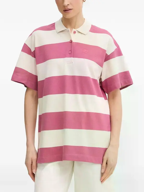 Munthe Baelfire Striped Short-sleeved Polo Shirt - Pink