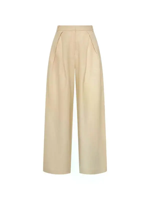 Faithfull The Brand Sofia Pleated Plazzo Pants - Neutrals