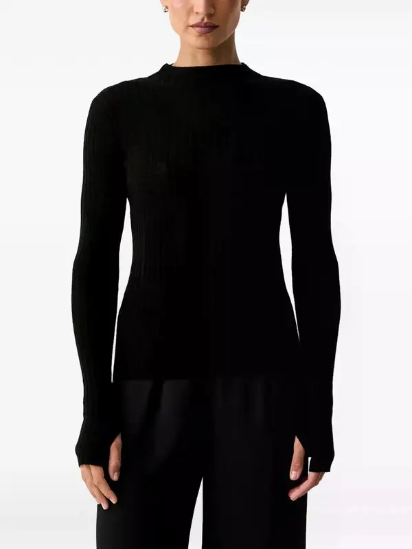 Pinko Ribbed Knit Long-sleeve Sweater