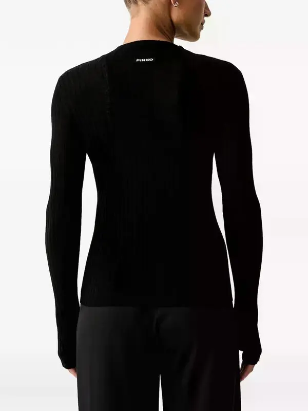 Pinko Ribbed Knit Long-sleeve Sweater