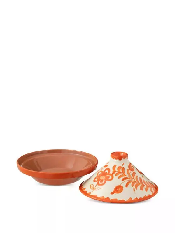 J-LINE Granada Floral-print Tagine - Orange