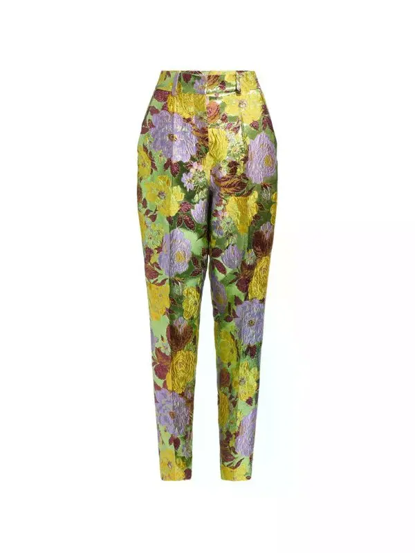 Elie Saab Brocade Floral-print Trousers