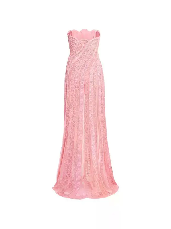 Elie Saab Bead-embroidered Strapless Maxi Dress
