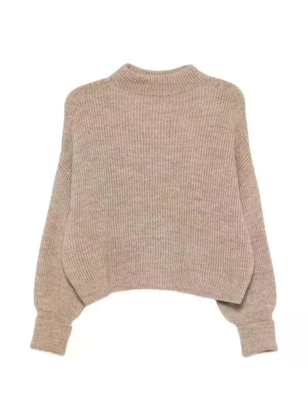 Closed Ribbed-knit Mock-neck Sweater