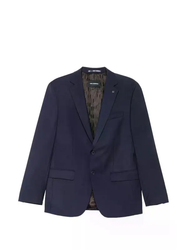 Karl Lagerfeld Single-breasted Buttoned Blazer - Blue