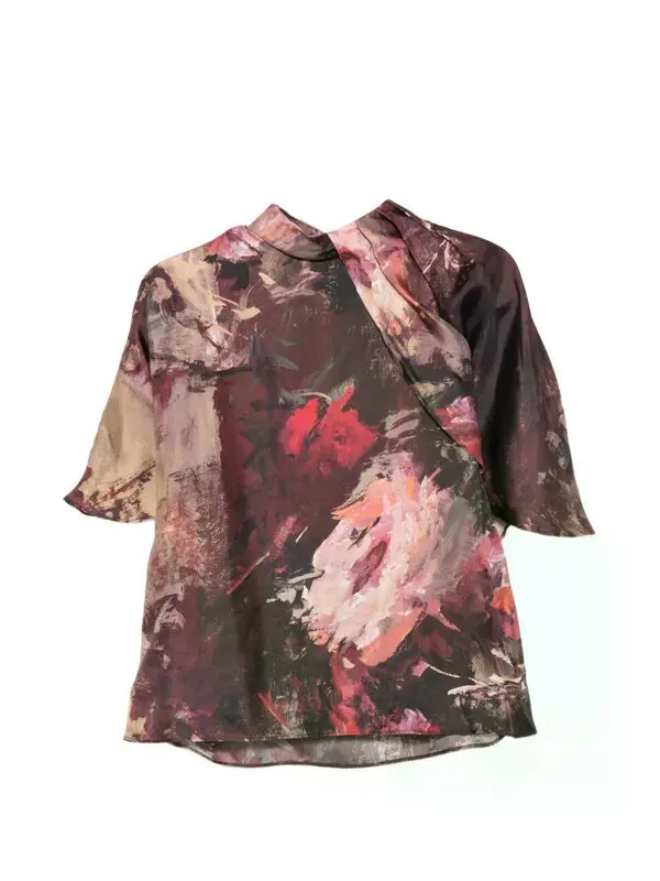 Antonio Marras Floral-print Draped Blouse - Red