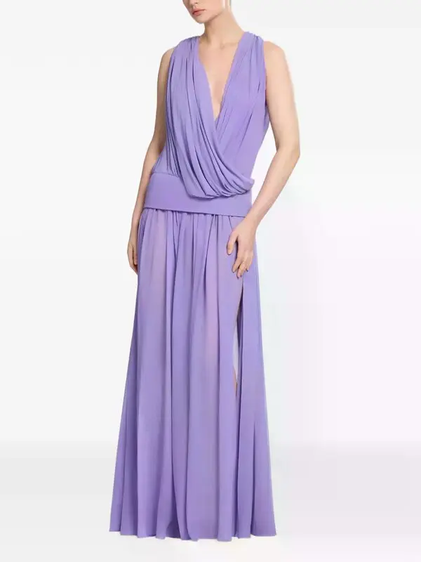 Elie Saab Draped Silk Maxi Dress