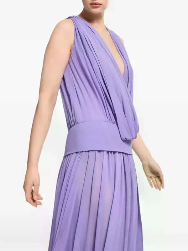 Elie Saab Draped Silk Maxi Dress