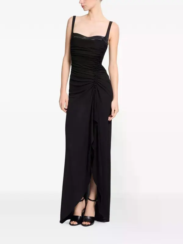 Elie Saab Ruched Ruffled Maxi Dress