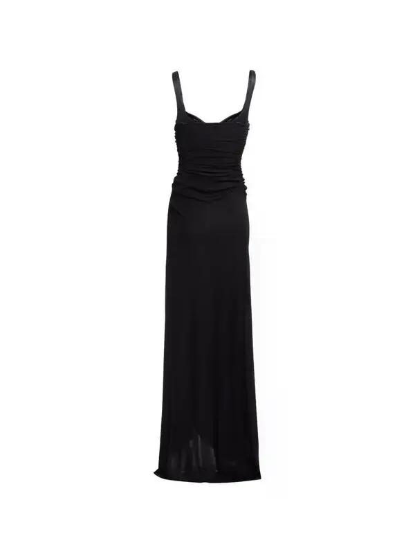 Elie Saab Ruched Ruffled Maxi Dress