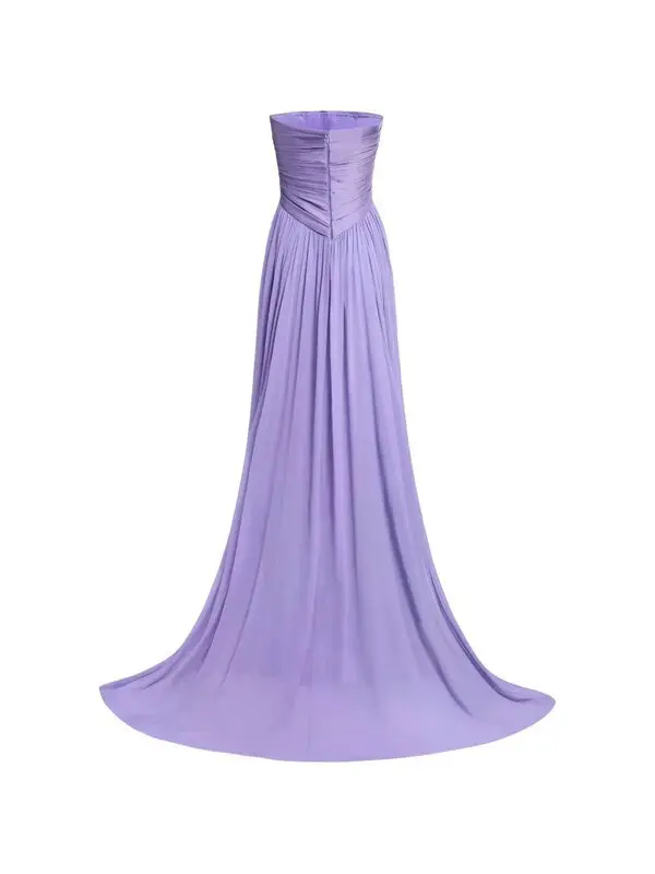 Elie Saab Ruched Strapless Maxi Dress