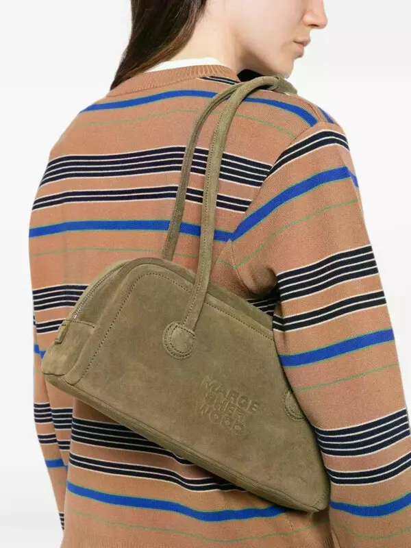 MARGESHERWOOD Soft Boston Ew Suede Shoulder Bag - Green