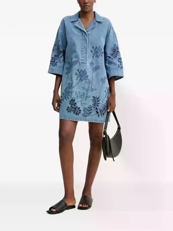 Munthe Bellar Embroidered Cut-out Mini Dress