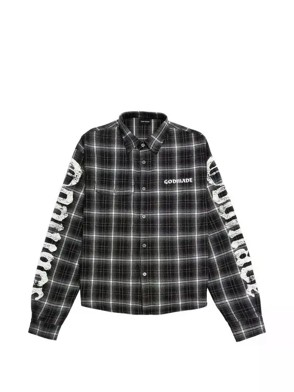 GODMADE Broken Script Checked Flannel Shirt