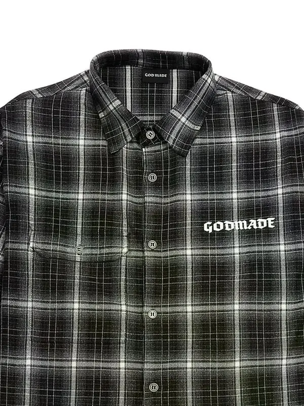 GODMADE Broken Script Checked Flannel Shirt