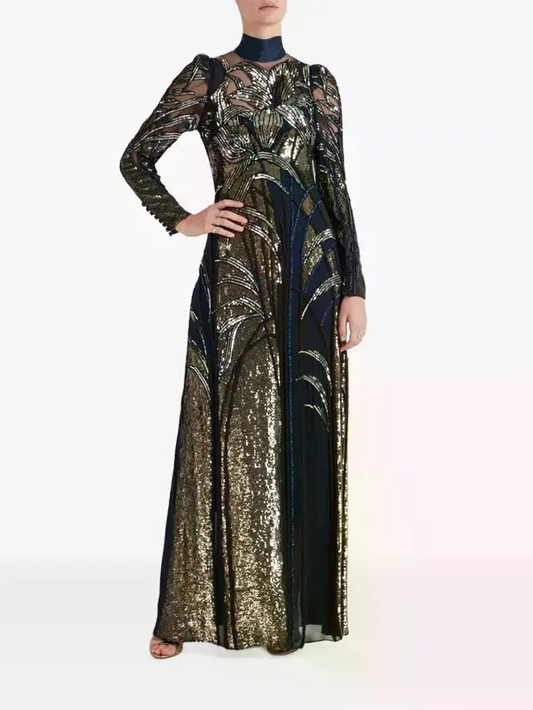 TEMPERLEY LONDON Mariana Sequin-embellished Gown - Blue