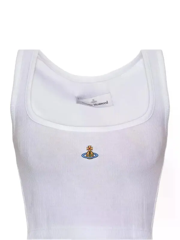 VIVIENNE WESTWOOD Ribbed Orb Embroidered Cropped Top